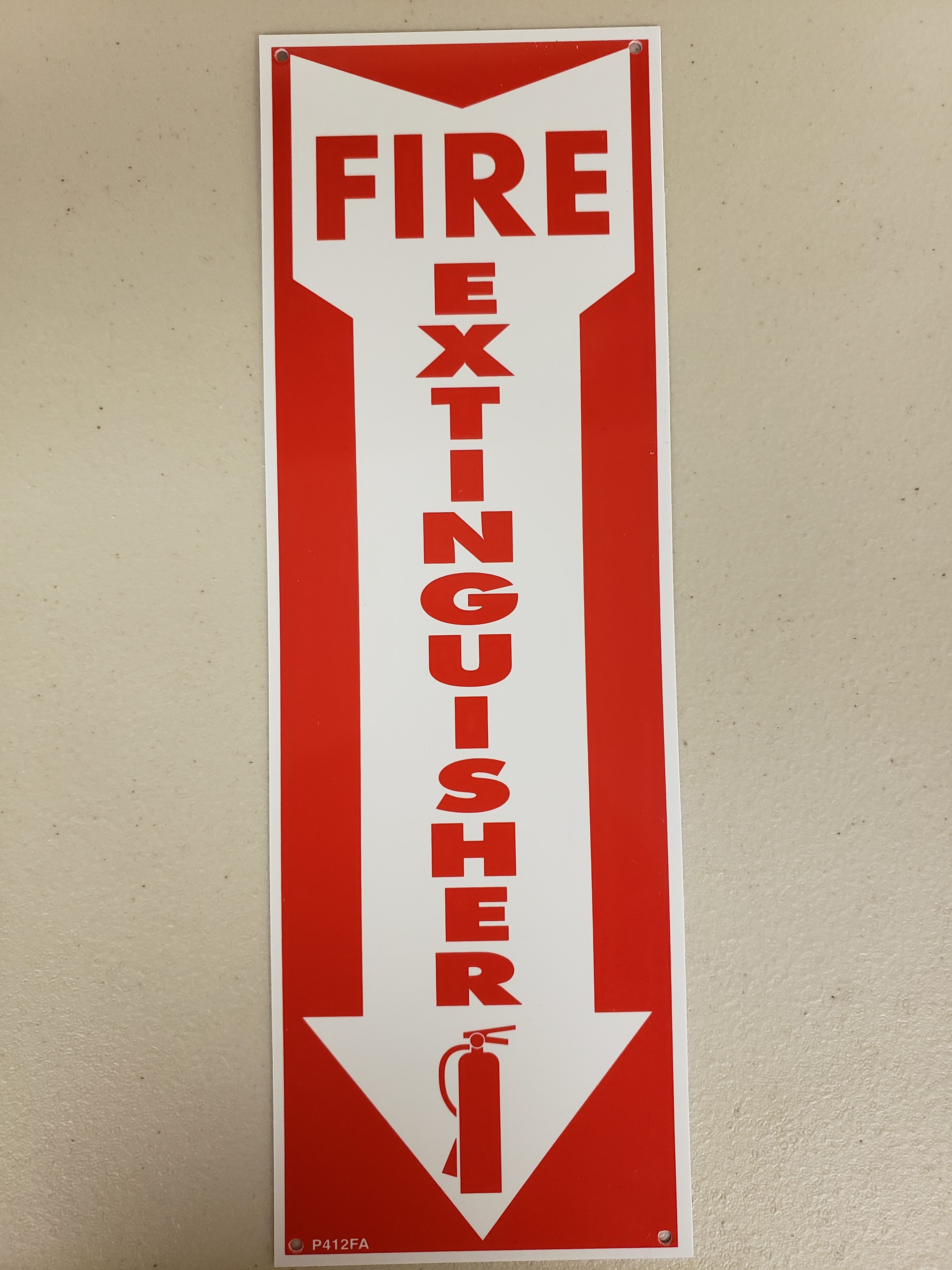 RP108-NFS RP108 Rigid Plastic Fire Extinguisher Arrow Sign 4″ x 12 ...